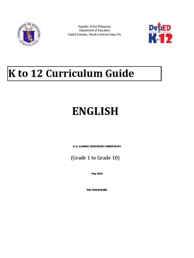Grade 1 English Curriculum Guide | PDF | Curriculum | Educational ...
