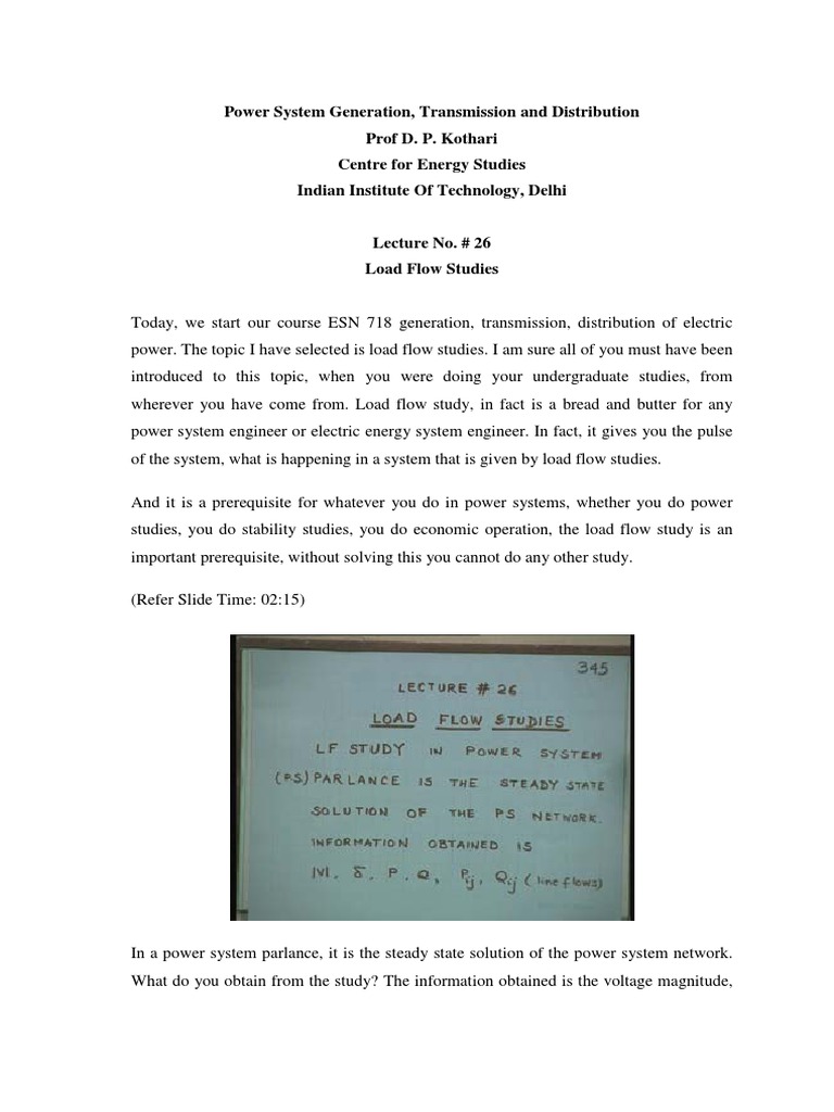 Lec26 PDF | PDF | Electric Power System | Ac Power