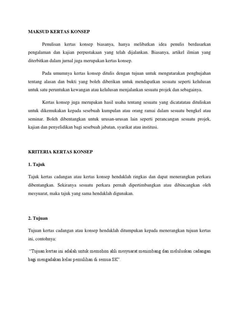 Maksud Kertas Konsep | PDF