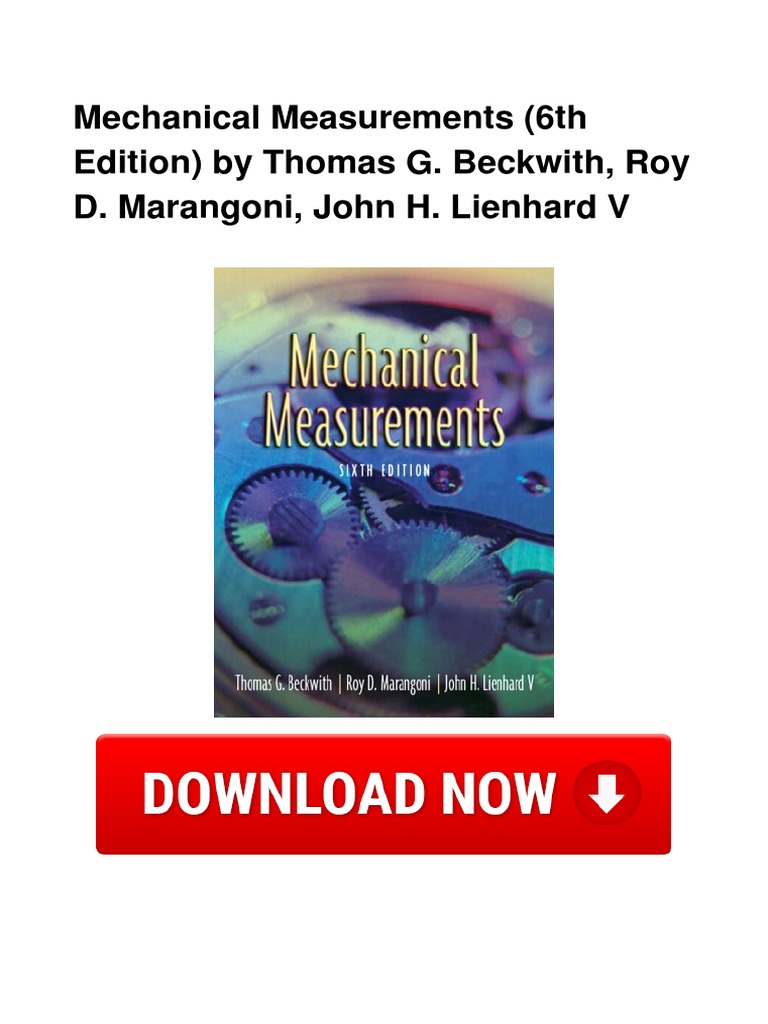 Mechanical Measurements 6th Edition by T PDF | PDF
