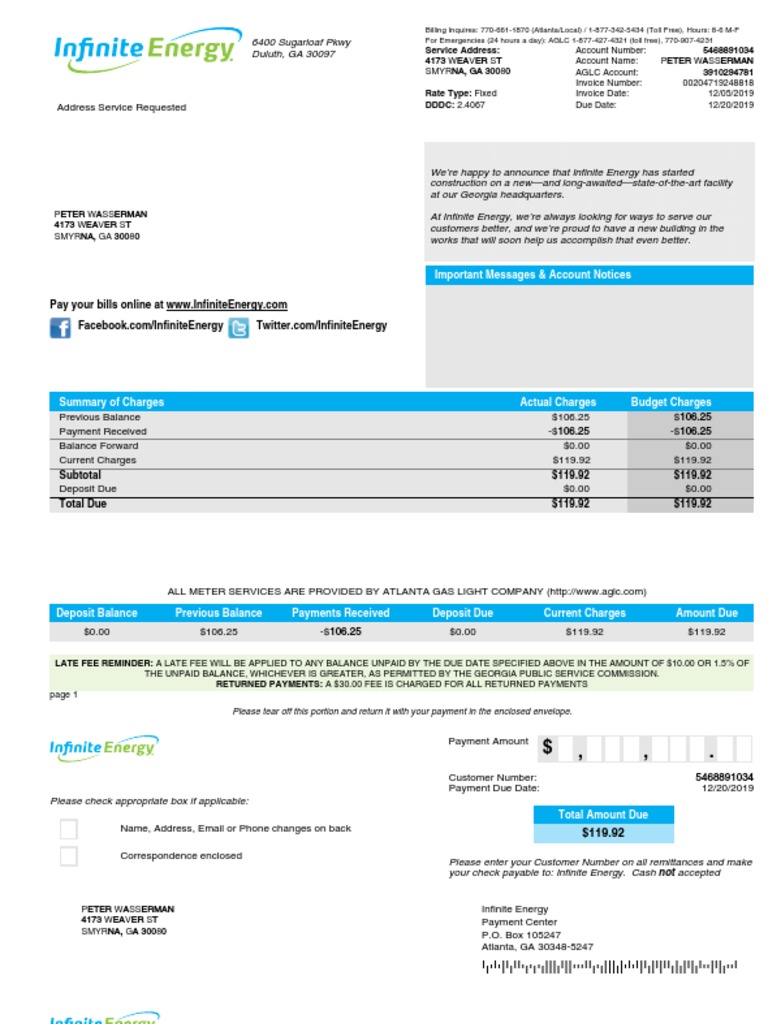 Georgia Power Bill Template