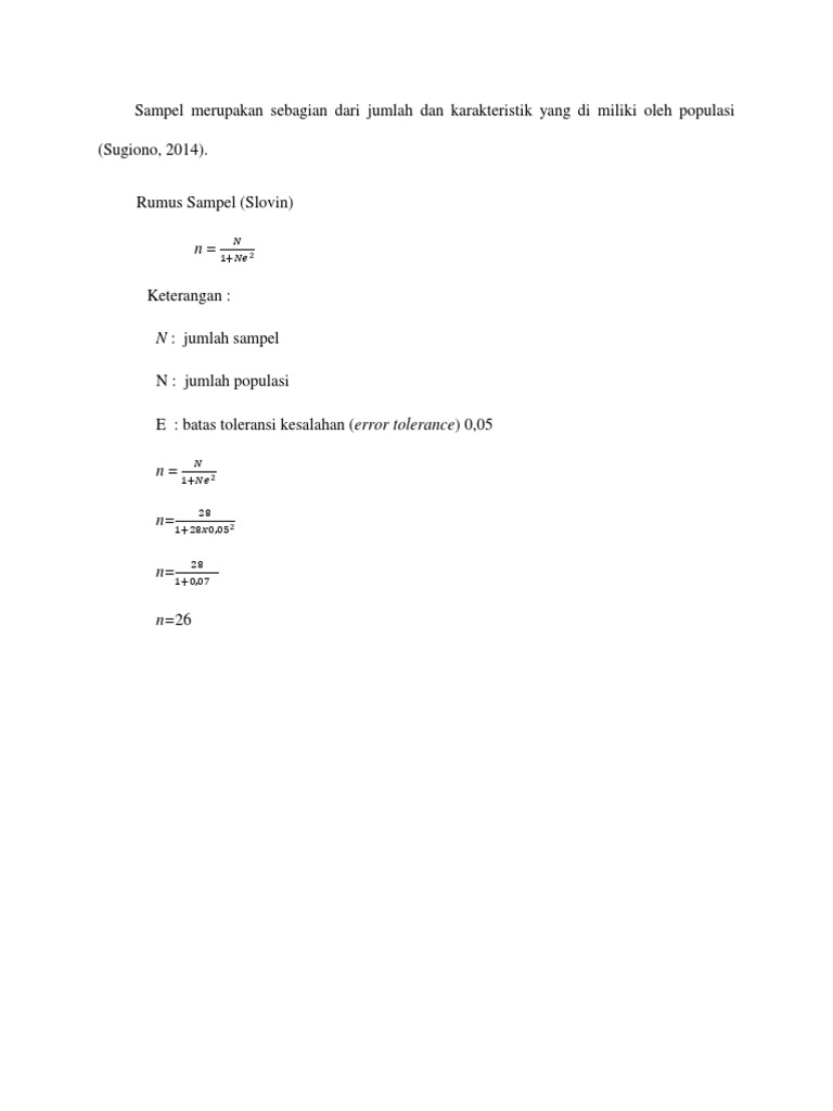 Rumus Slovin