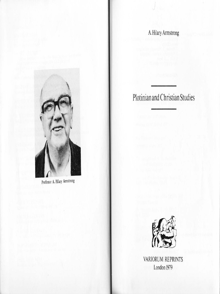 Armstrong, A H, Plotinian and Christian Studies, 1979 | PDF