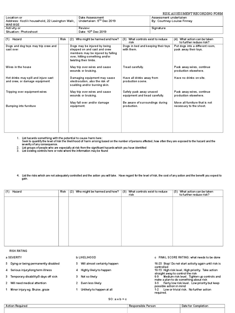Risk Assessment Template House | PDF | Hazards | Risk