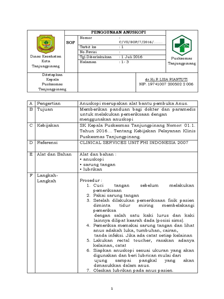 Sop Penggunaan Anus Kopi Pdf