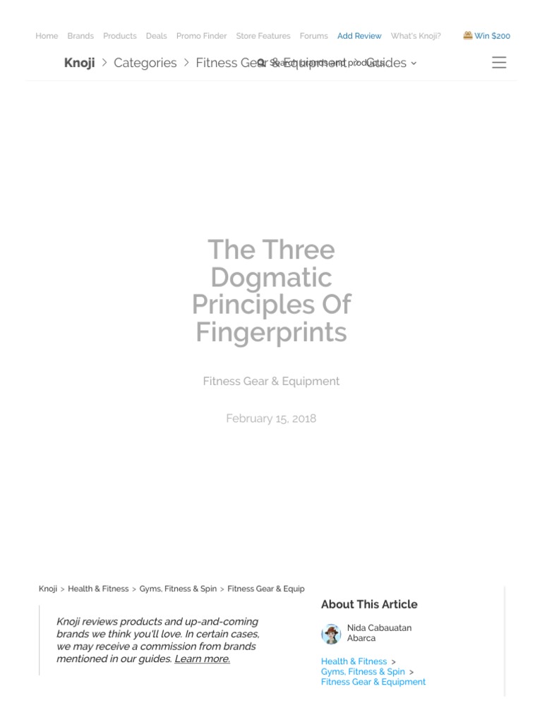 The Three Dogmatic Principles of Fingerprints | PDF | Fingerprint ...