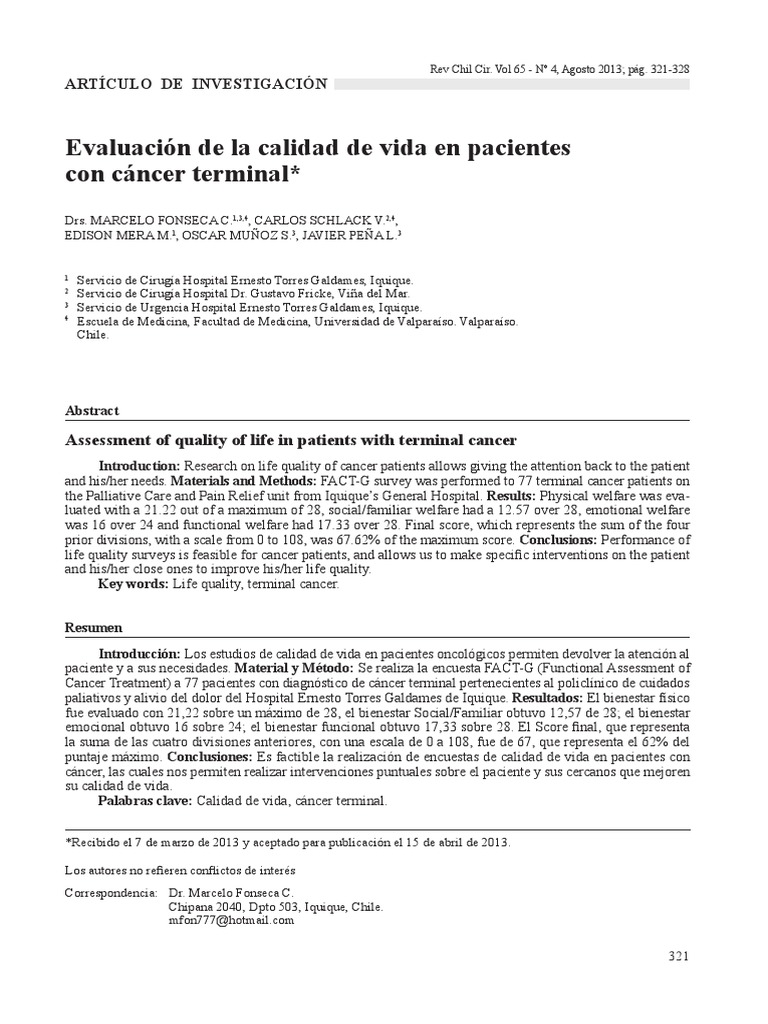 Aplicacion FACT G | PDF | Anorexia nerviosa | Cáncer