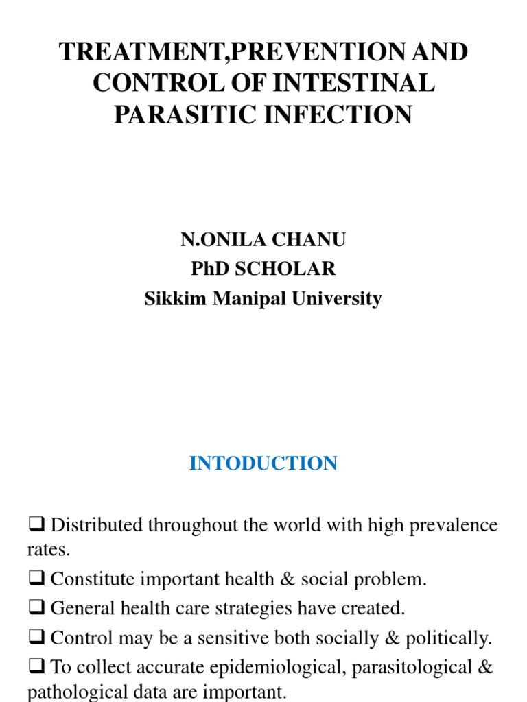 Treatment, Prevention and Control of Intestinal Parasitic Infection ...