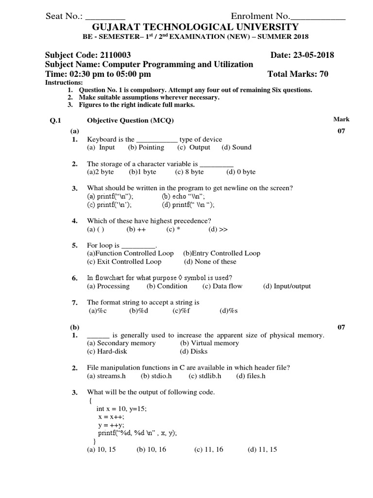 Pps May 2018 Pdf C Programming Language Pointer Computer 9648