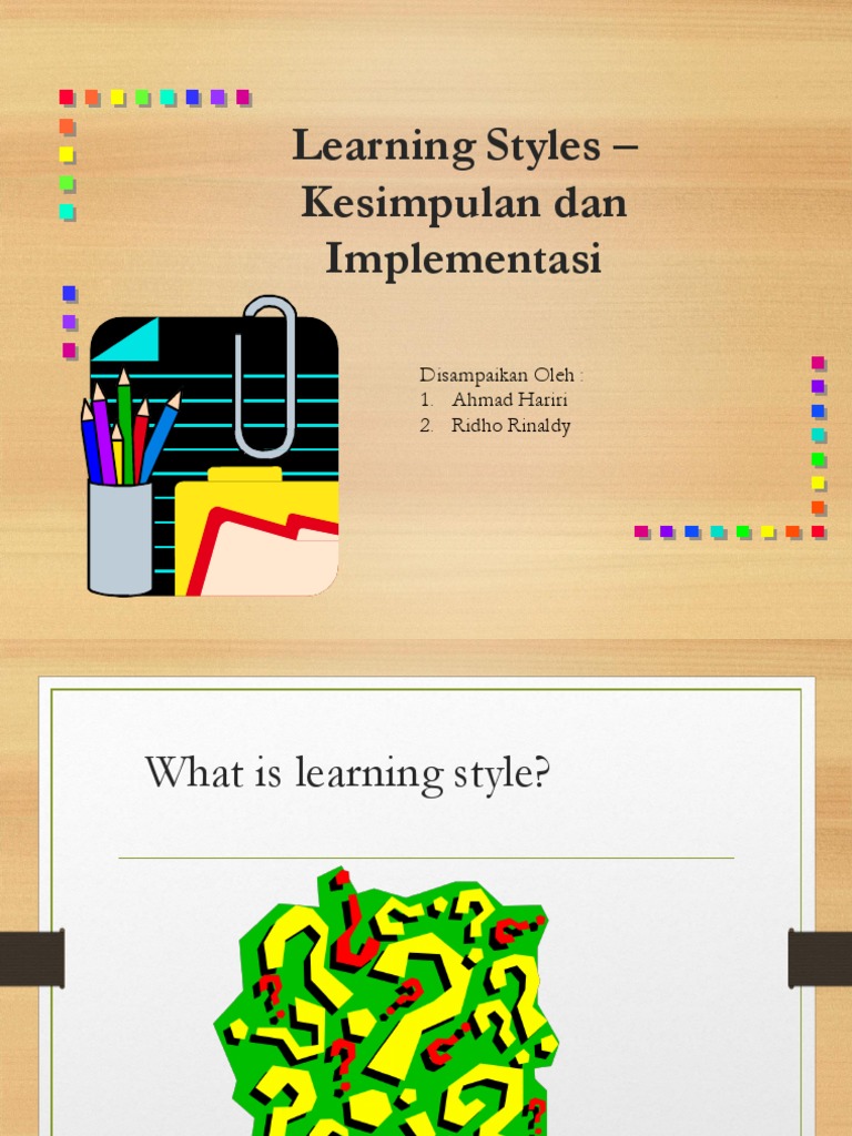 Learning Style - Kesimpulan Dan Implementasi | PDF | Language Arts ...