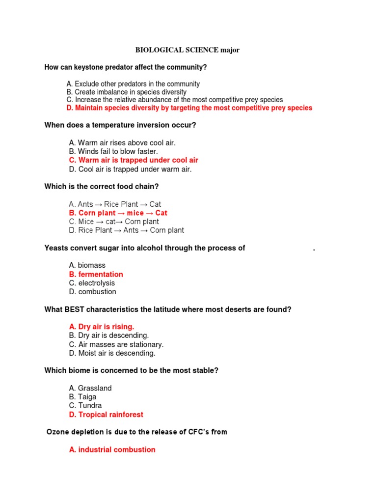 Key Concepts in Biological Science Exam | PDF | Dominance (Genetics ...