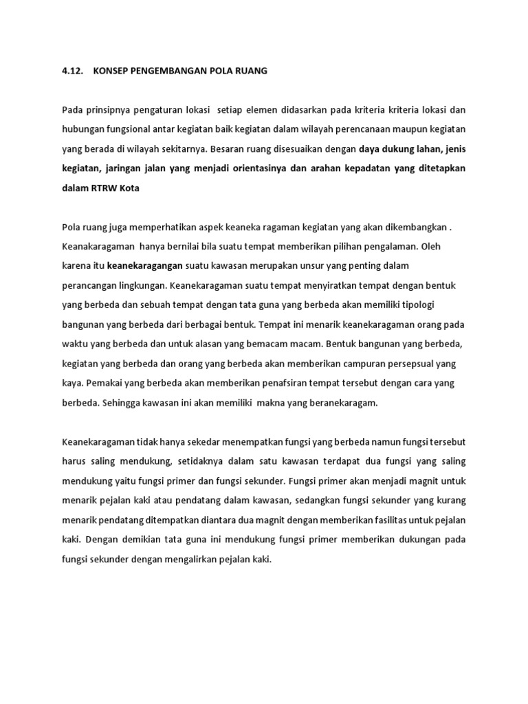 Konsep Pengembangan Pola Ruang | PDF