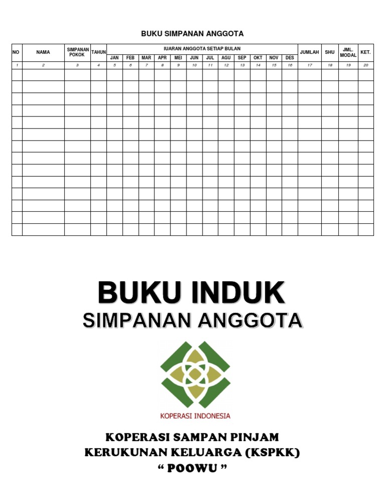Buku Simpanan Anggota Koperasi | PDF