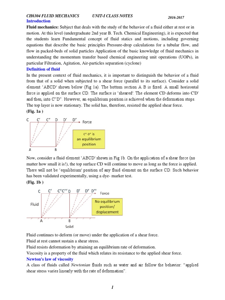 FM Unit-I PDF | PDF | Fluid Mechanics | Gases