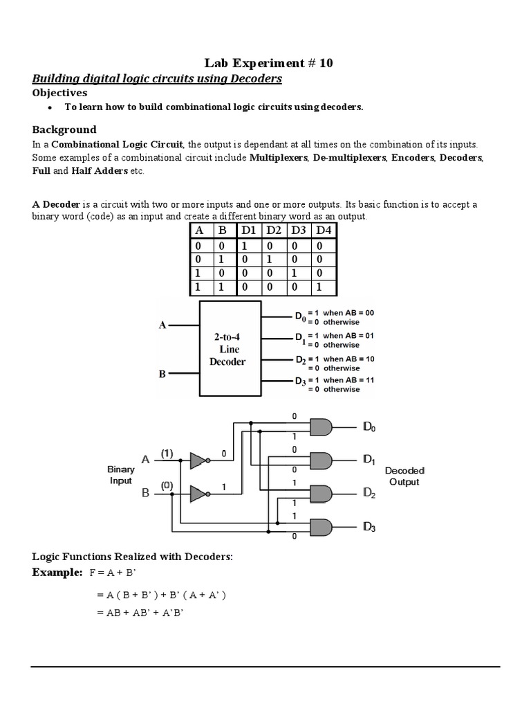 CS302 - Lab Manual - Week No PDF | PDF | Digital Electronics | Electronic Circuits