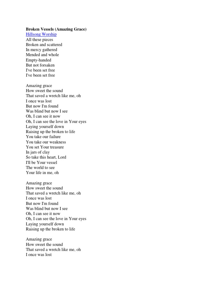 Broken Vessels-Hillsong Lyrics | PDF
