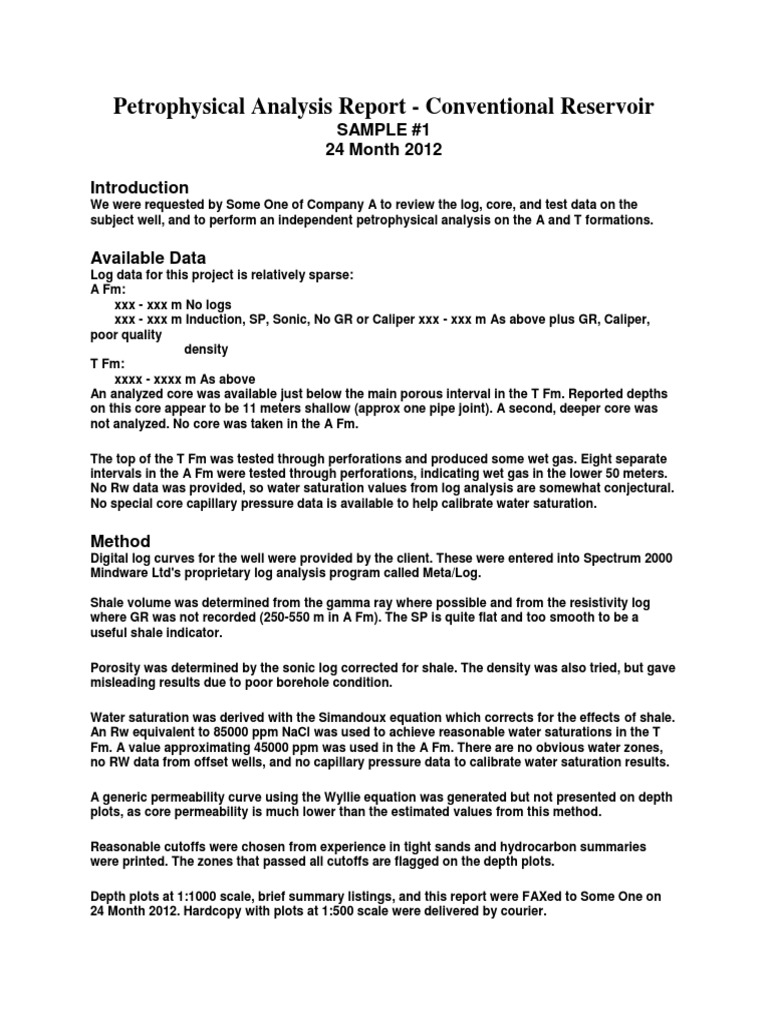 Petrophysical Analysis Report | PDF | Applied And Interdisciplinary ...