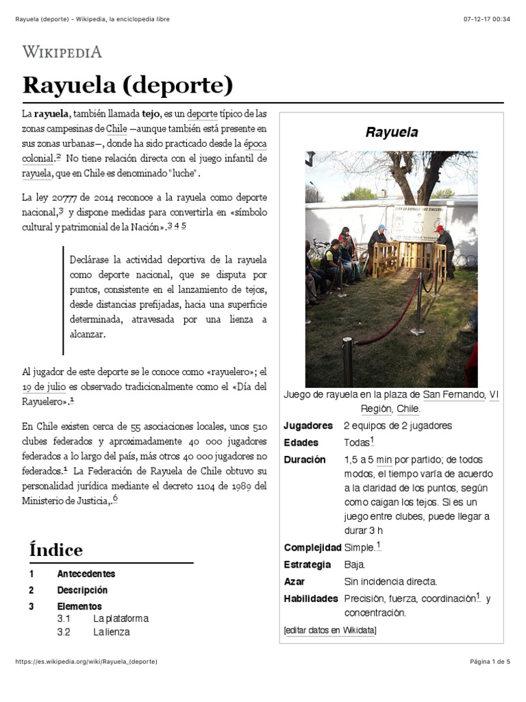 Rayuela (Deporte) | PDF | Wikipedia | Chile