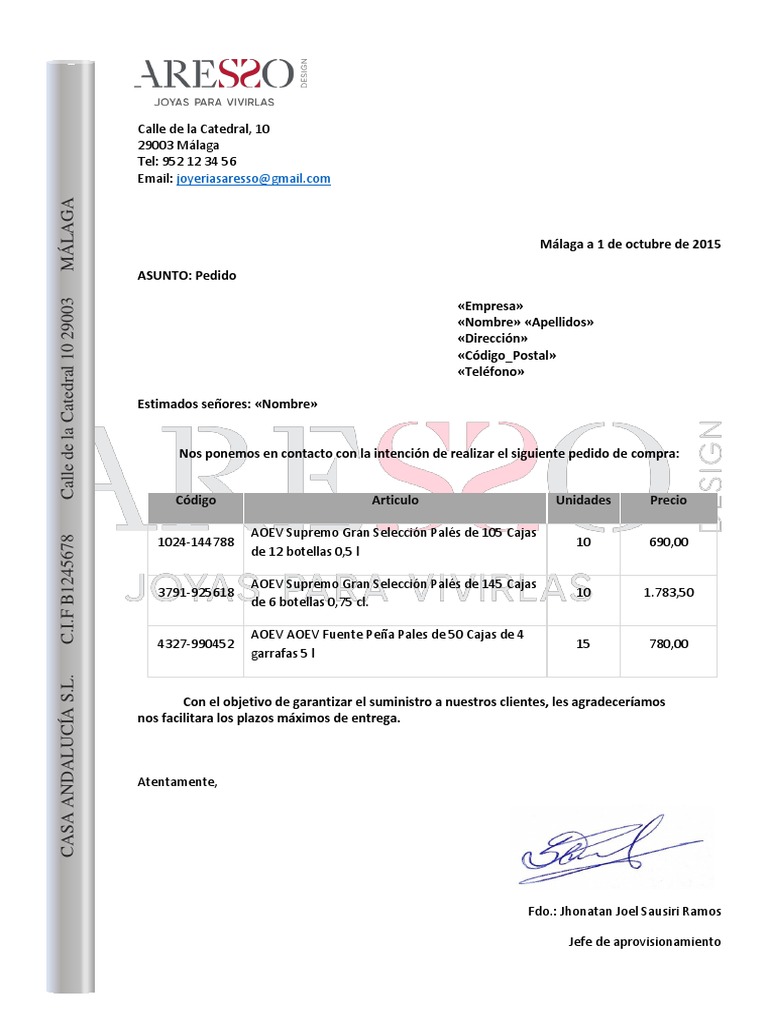 Sausiri Ramos Jhonatan CARTA | PDF | Business