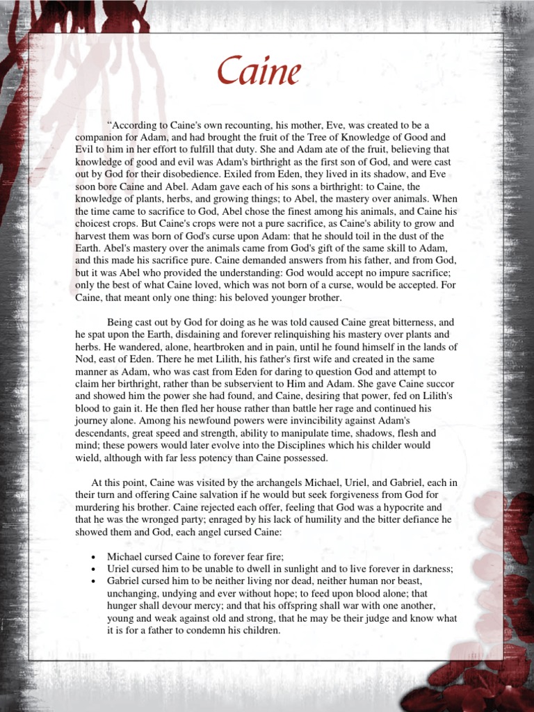 Caine - Vampire The Requiem | PDF | Cain And Abel | Christianity