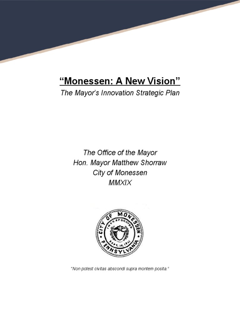 "Monessen: A New Vision" Mayor's Innovation Strategic Plan | PDF | Race ...