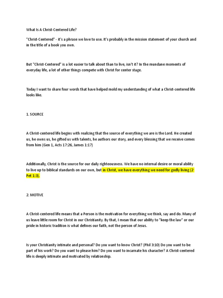 Christ Centered Life | PDF | Jesus | Motivation