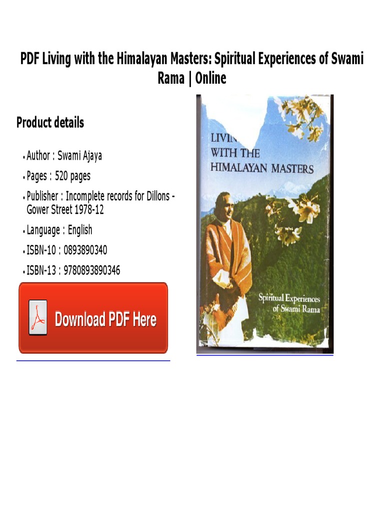 Living With The Himalayan Masters Spiritual | PDF | E Books | Books