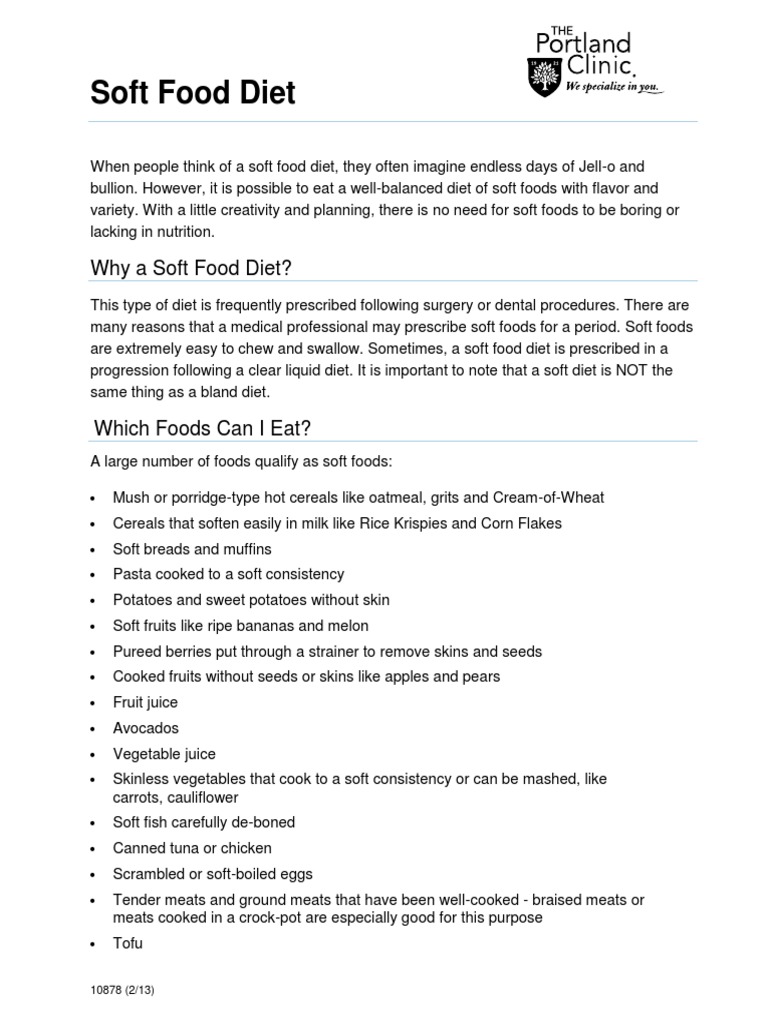 Soft Food Diet | PDF | Fruit | Foods
