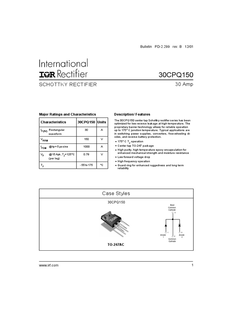 30 CPQ 150 | PDF | Rectifier | Capacitor