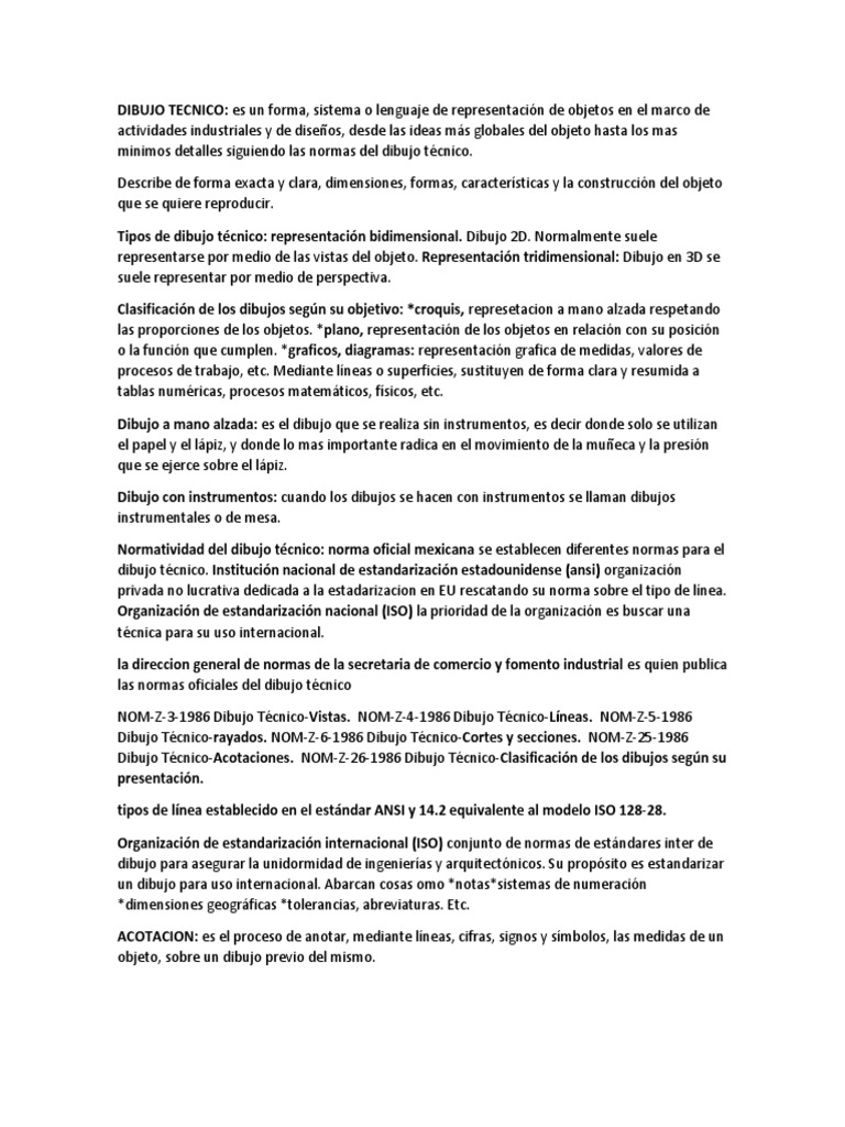 Elementos Dimensionales Conceptos | PDF | Dibujo técnico | Dibujo