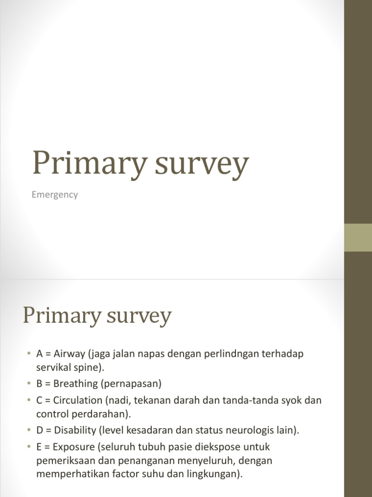 Primary Survey & Secondary Survey | PDF