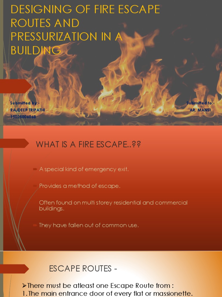 Fire Escape Route Design Guide | PDF | Door | Stairs