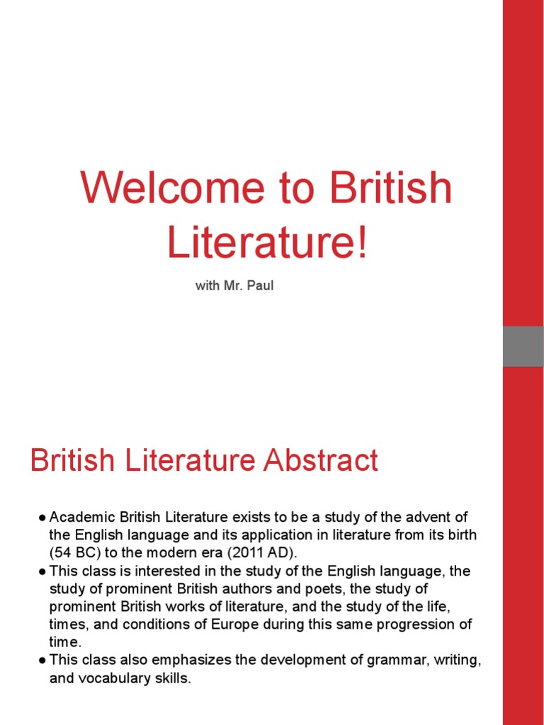 British Literature Introduction PPT (Recovered) | PDF