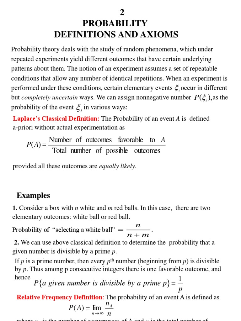 CH - 2 - DEFINITIONS and-AXIOMS | PDF | Probability Theory | Set ...