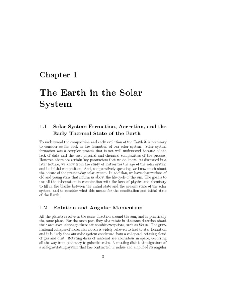 The Earth in The Solar System | PDF