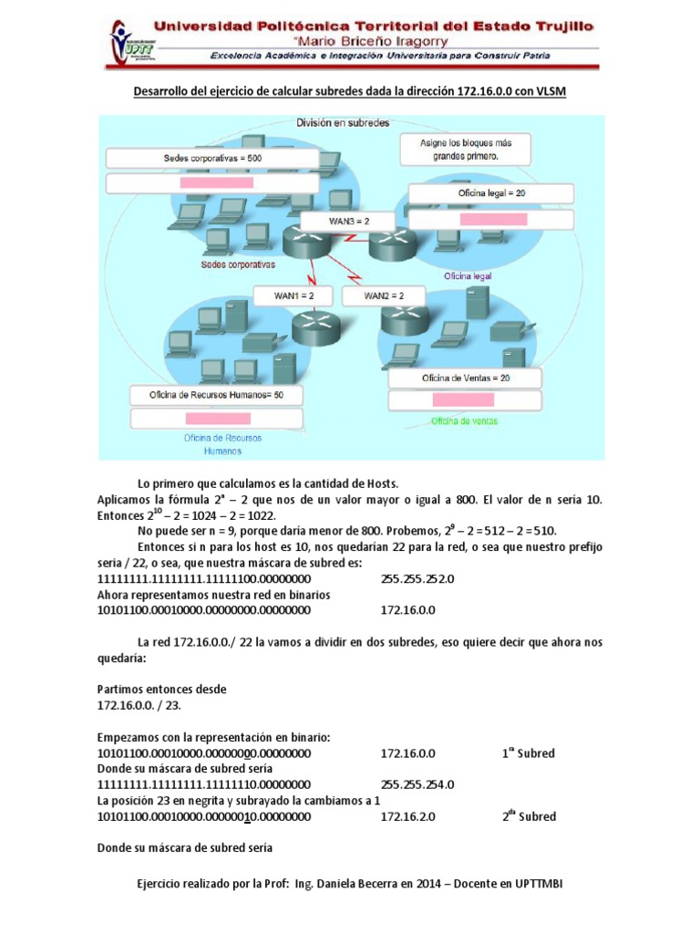Calculando Subredes Con VLSM | PDF | Dirección IP | Telecomunicaciones