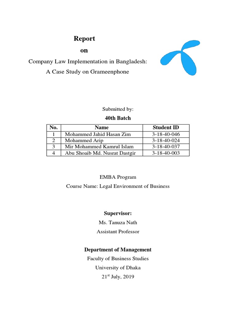 EMBA Report Format (University of Dhaka) | PDF | Data Analysis ...
