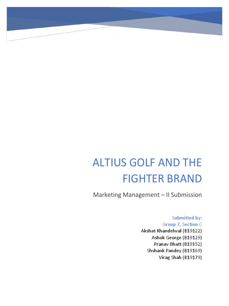 Altius Golf Case | PDF | Retail | Brand