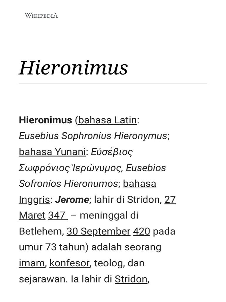 Sejarah Santo Hieronimus dan Vulgata | PDF