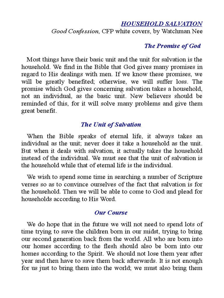 Household Salvation | PDF | Abraham | Acts Of The Apostles