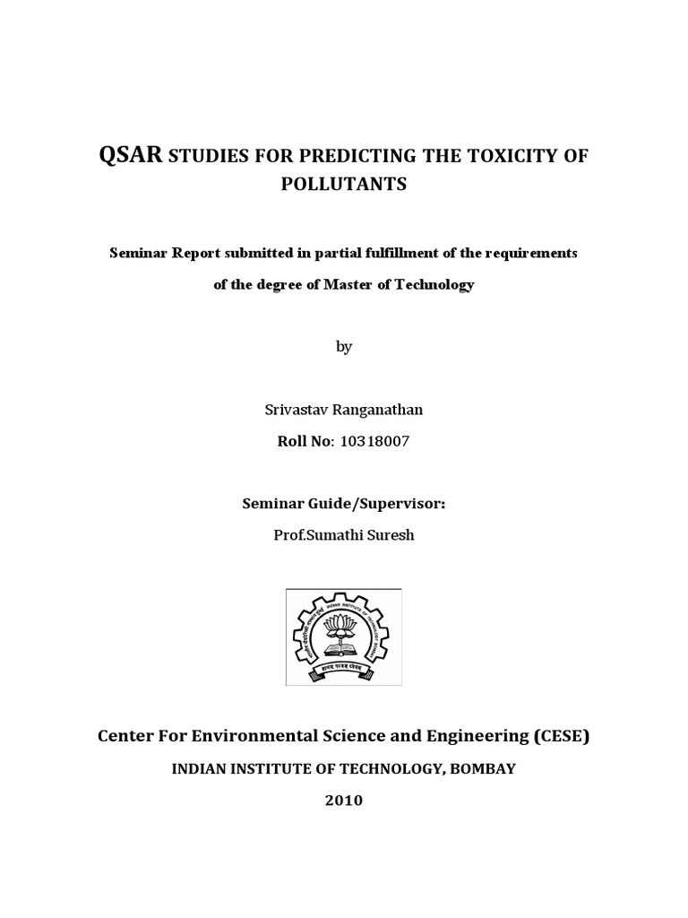 QSAR Seminar Report Final | PDF | Science And Technology | Quantitative ...