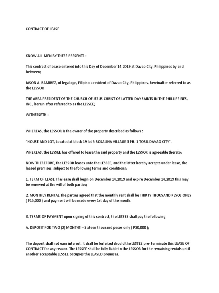 Contract of Lease Updated | PDF | Lease | Civil Law (Common Law)