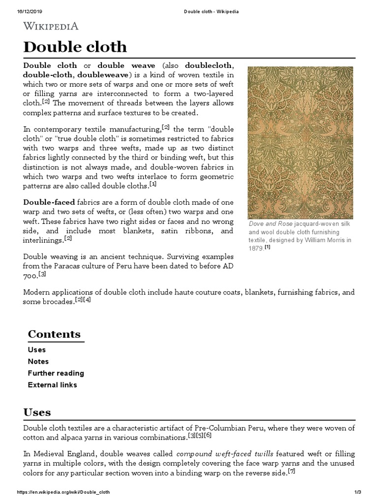 Double Cloth | PDF | Weaving | Textile Arts
