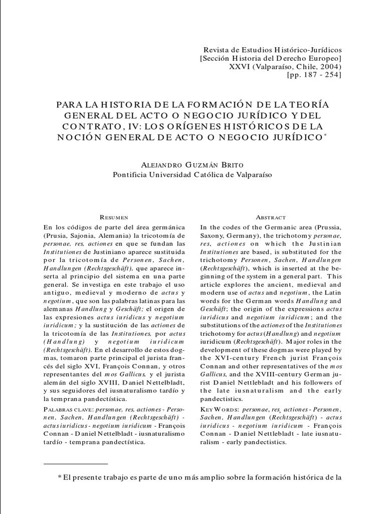 Alejandro Guzmán Brito: Actos Jurídicos | PDF | Virtud | Información ...