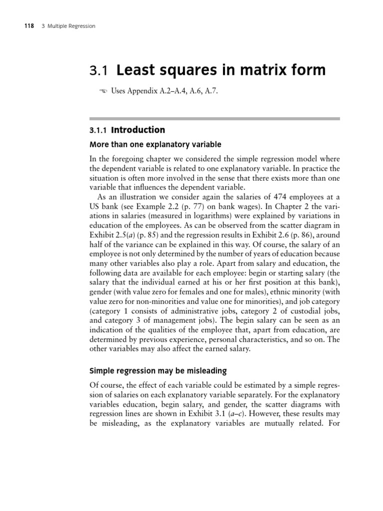 Least Squares Matrix Form PDF | PDF | Ordinary Least Squares | Vector Autoregression