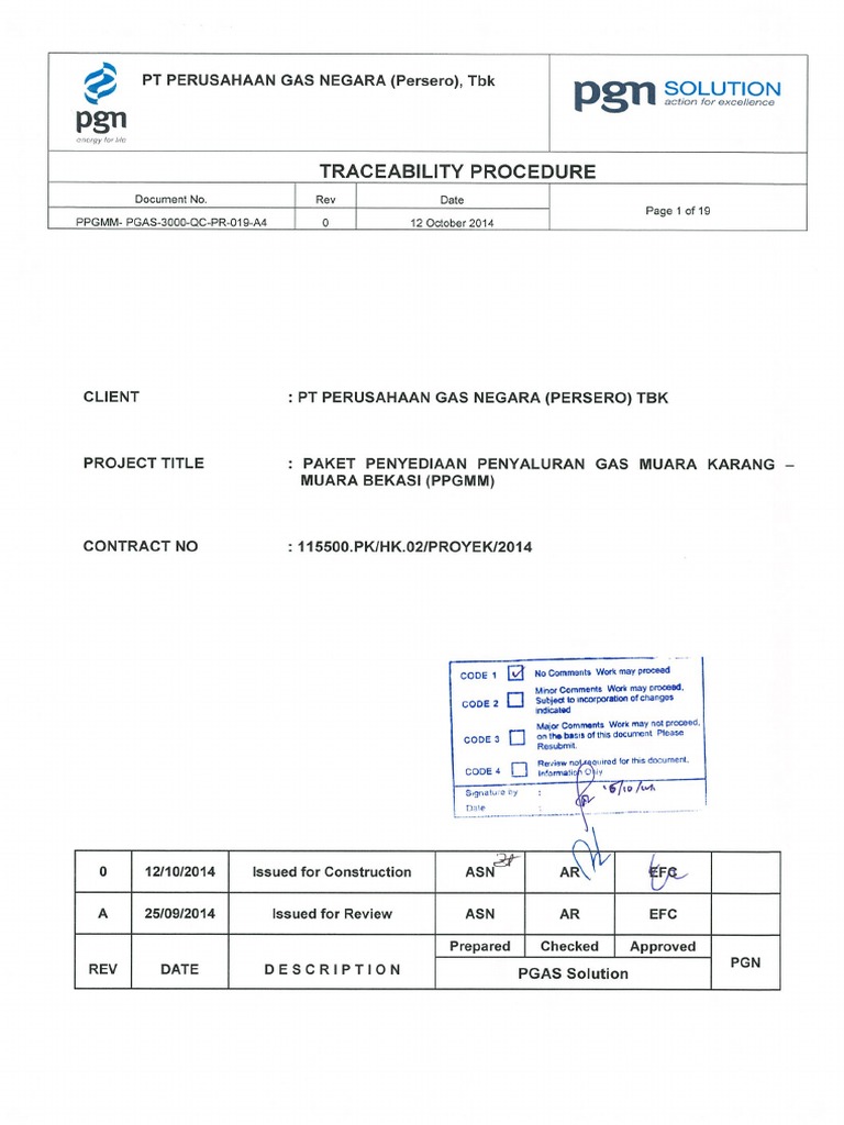 Traceability Procedure Pdf