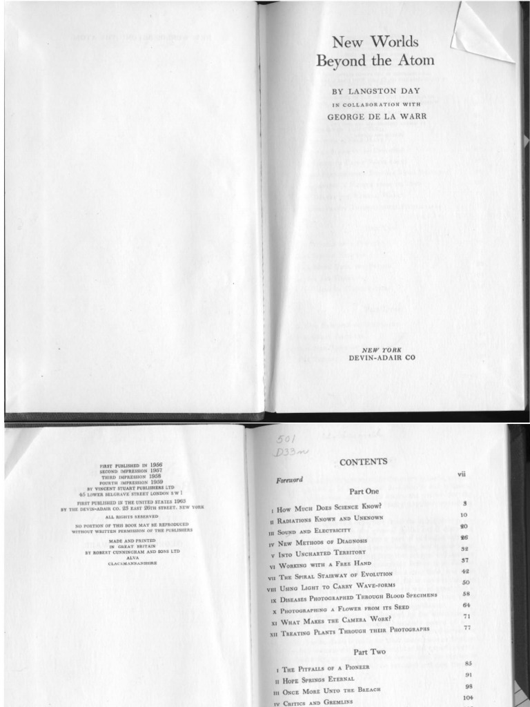 New Worlds Beyond The Atom - G. de La Warr PDF | PDF | Electron | Radiation