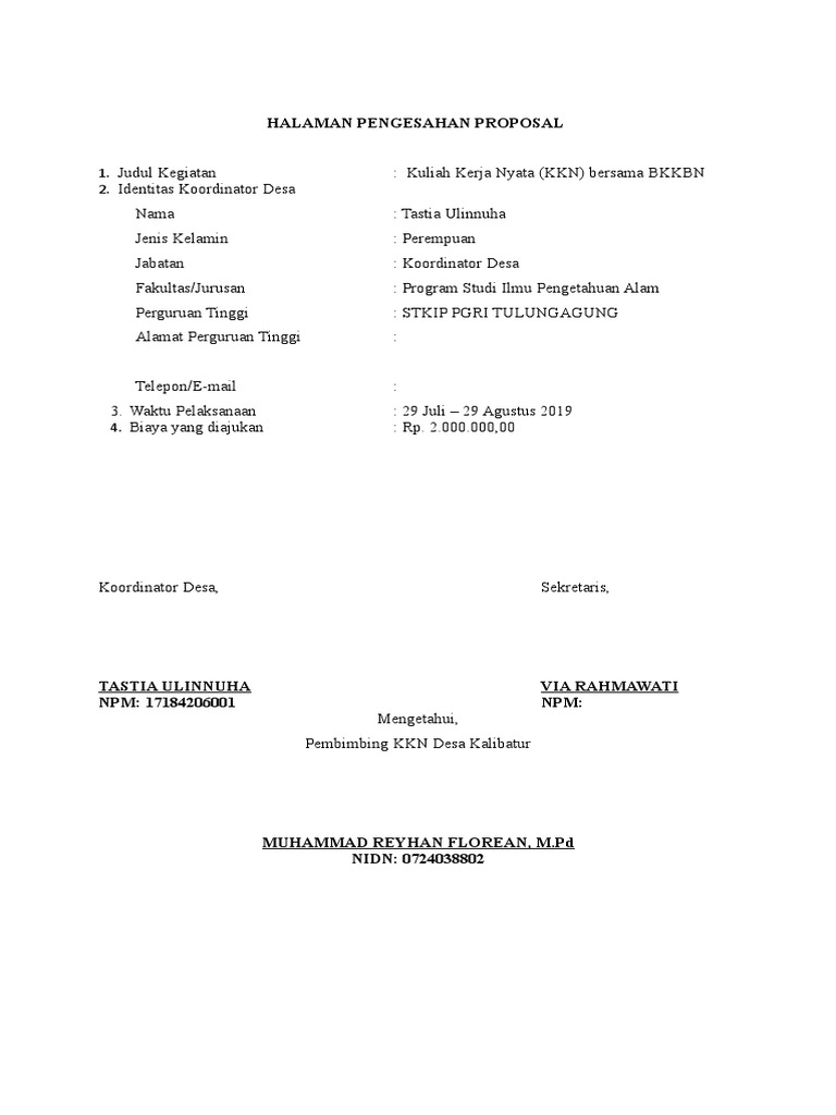 Format Proposal KKN | PDF