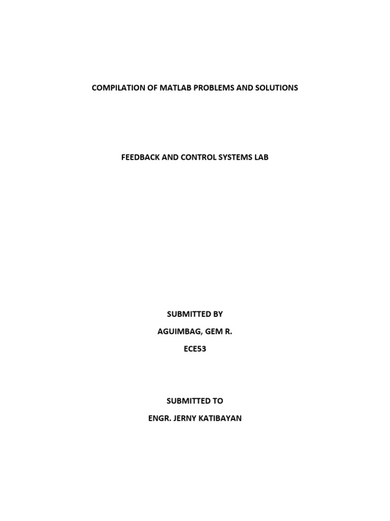 MATLAB Problems & Solutions Guide | PDF | Electric Motor | Torque