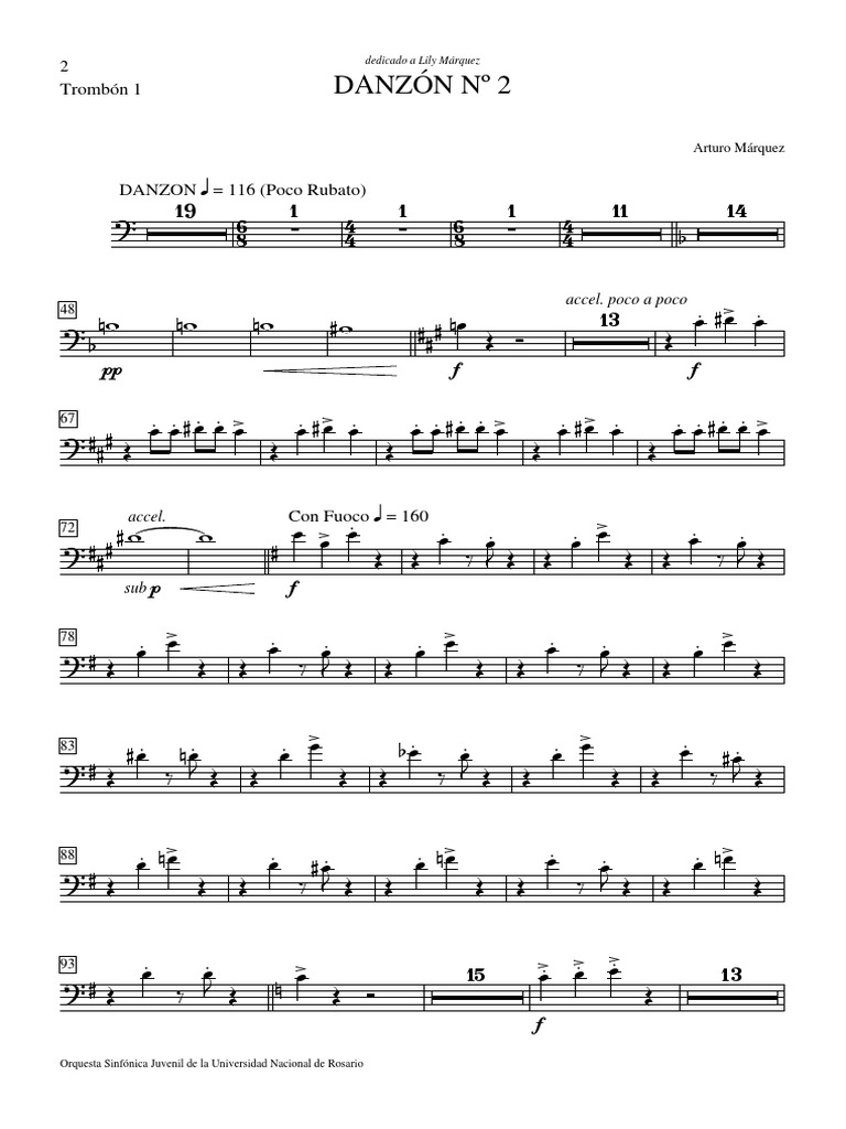 Danzón No. 2 for Trombone 1 | PDF | Leisure